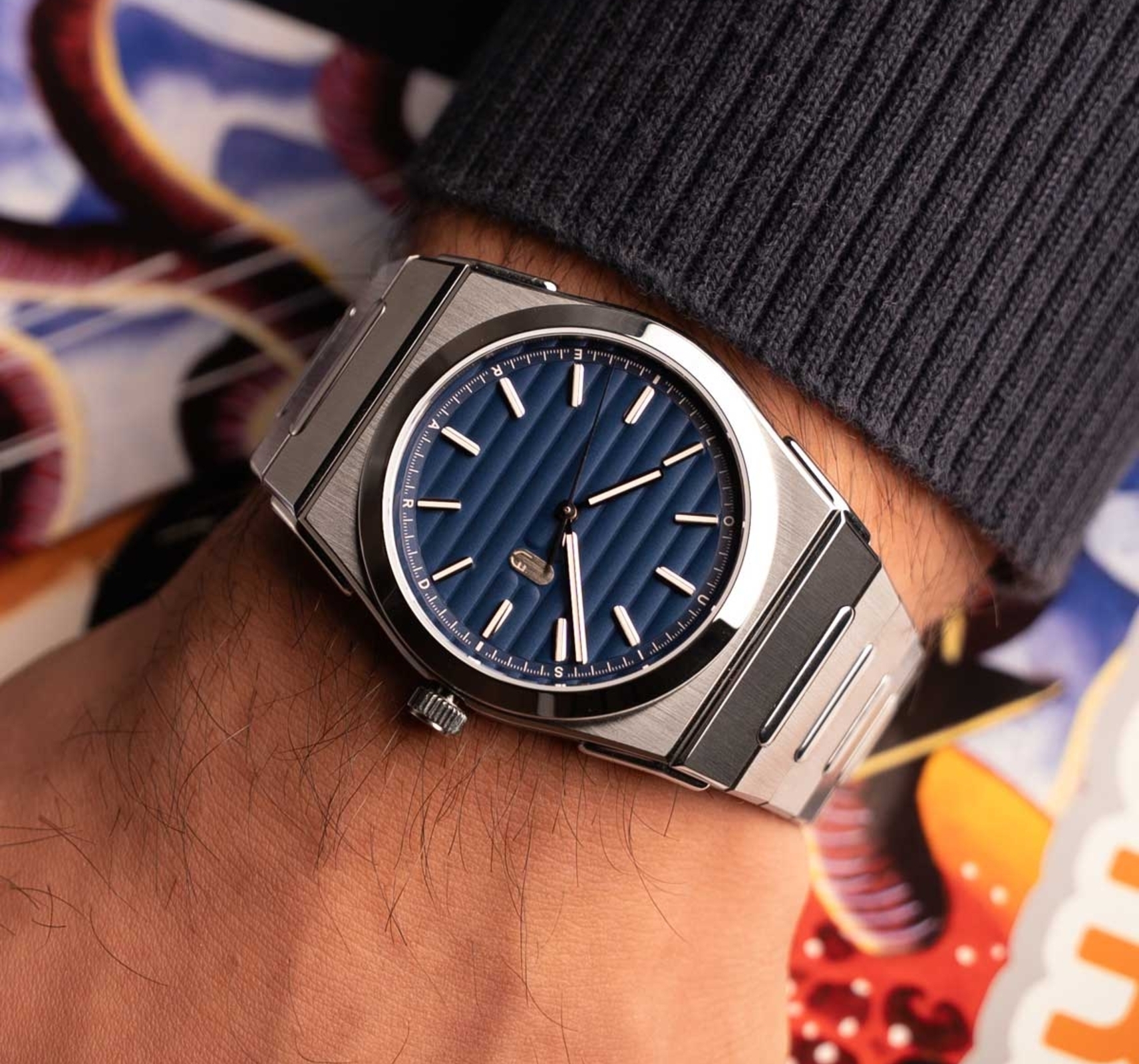 Louis Erard 2340 Blue – Integrated Titanium & Steel Sport‑Chic